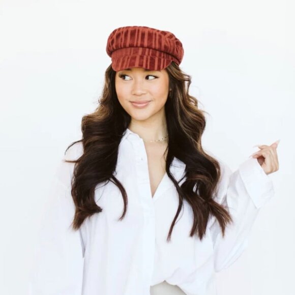 GIGI PIP | Accessories | New Gigi Pip Charlotte Corduroy Cap Brick Red ...